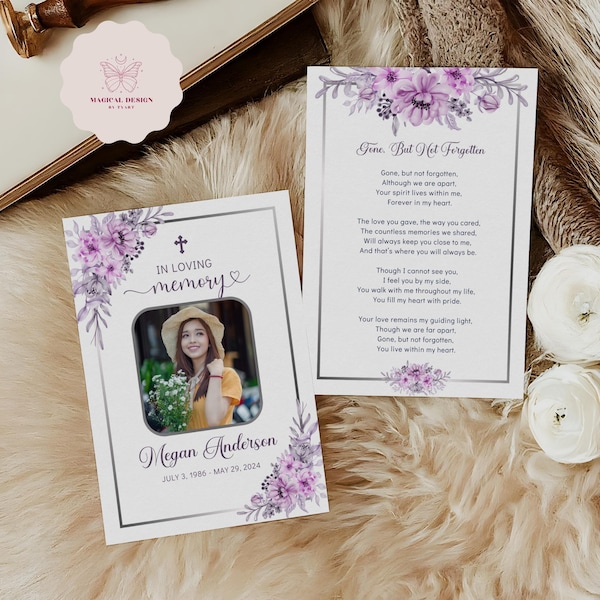 Funeral Card Template Mom - Etsy