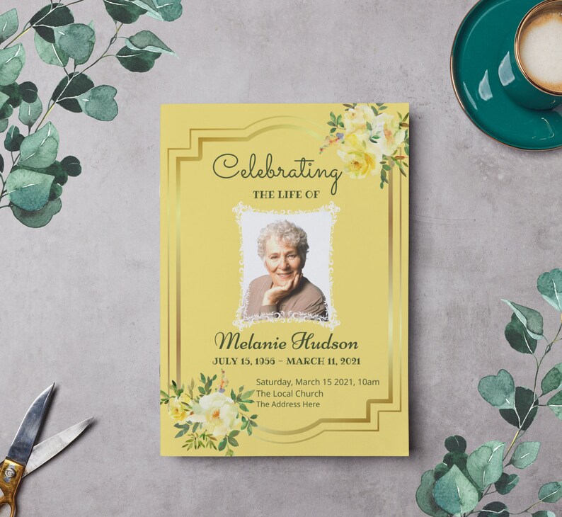 Editable Funeral Program Template for Woman, Obituary Template for ...