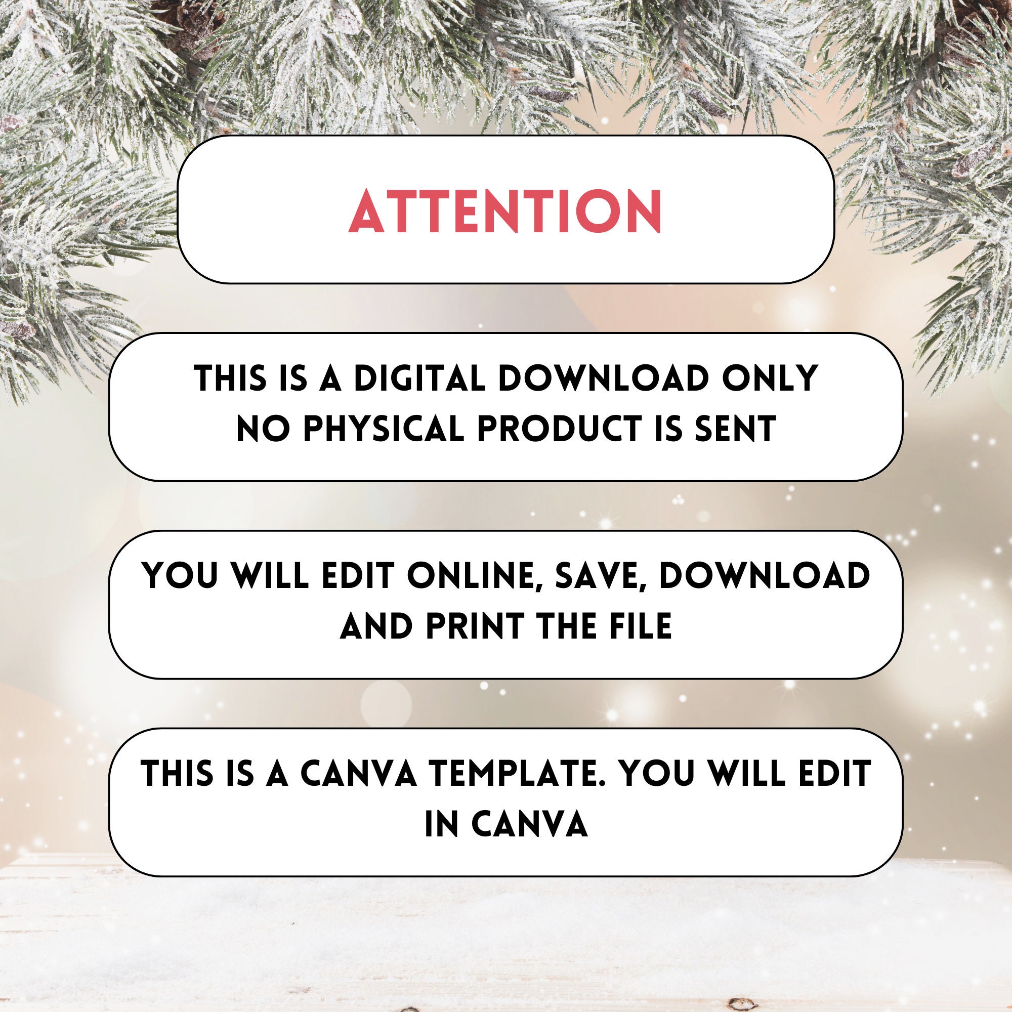 Editable Christmas Gift Tags Template, Vintage Christmas Favor Tag ...