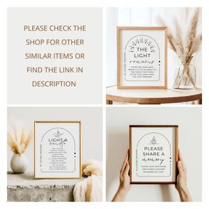 Funeral Share A Memory Memorial Service Sign, Wake Guest Book Sign ...