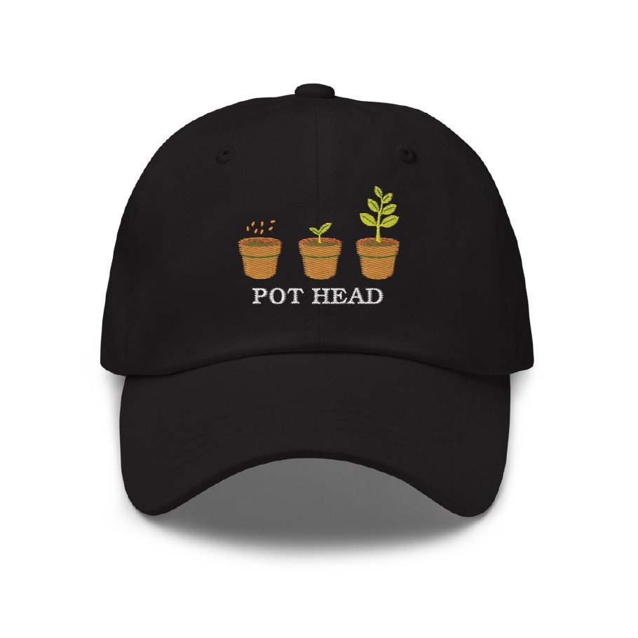 Plant Lover Plant Hat Pot Head Hat Funny Hat Dad Hat Black Hat Gift for ...