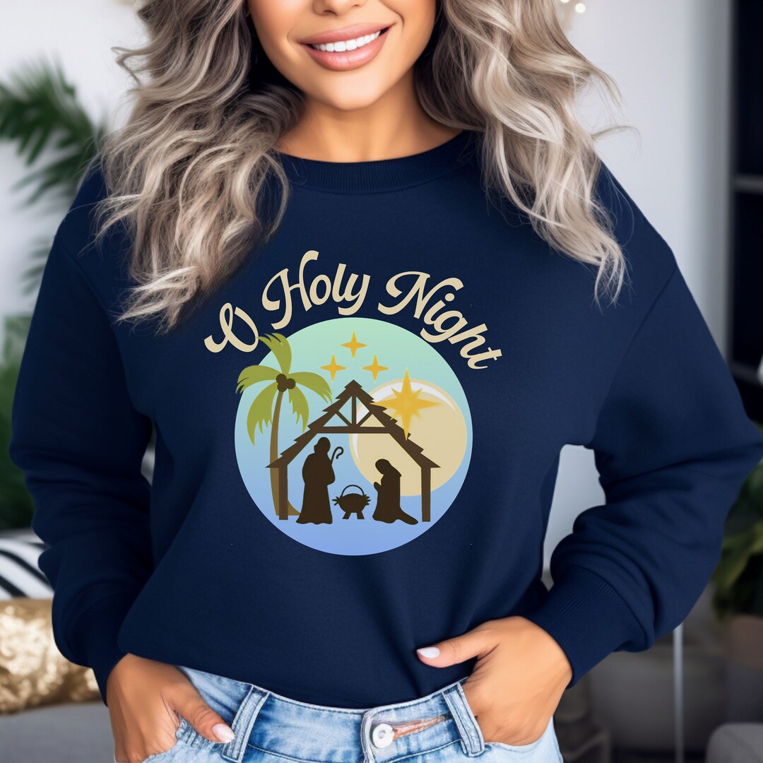 Holy Night Nativity,nativity Sweater,christmas Christianity Sweatshirt ...