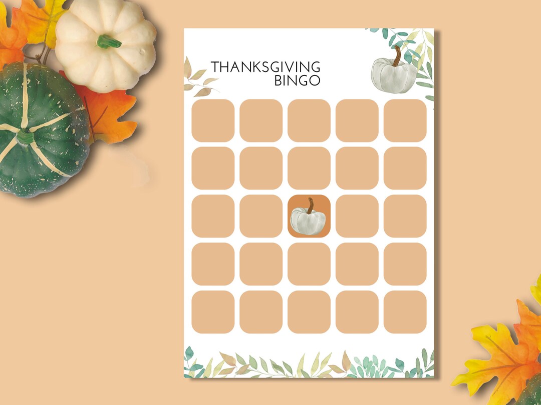 Thanksgiving Blank Bingo Game: Create Your Own Holiday Fun - Printable ...