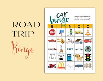 Travel Bingo Game 120 Cards Fun for Kids on a Road Trip, Youth Group ...
