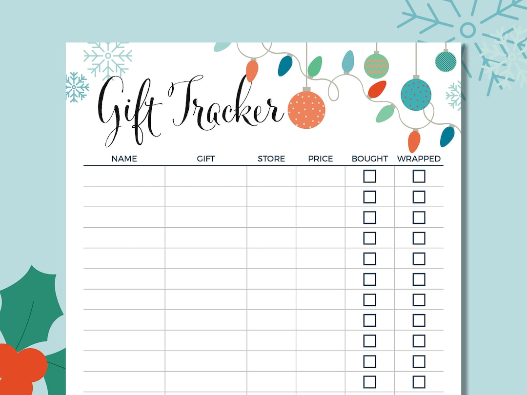 Christmas Gift Tracker Printable - Organize, Track, and Wrap Gifts ...