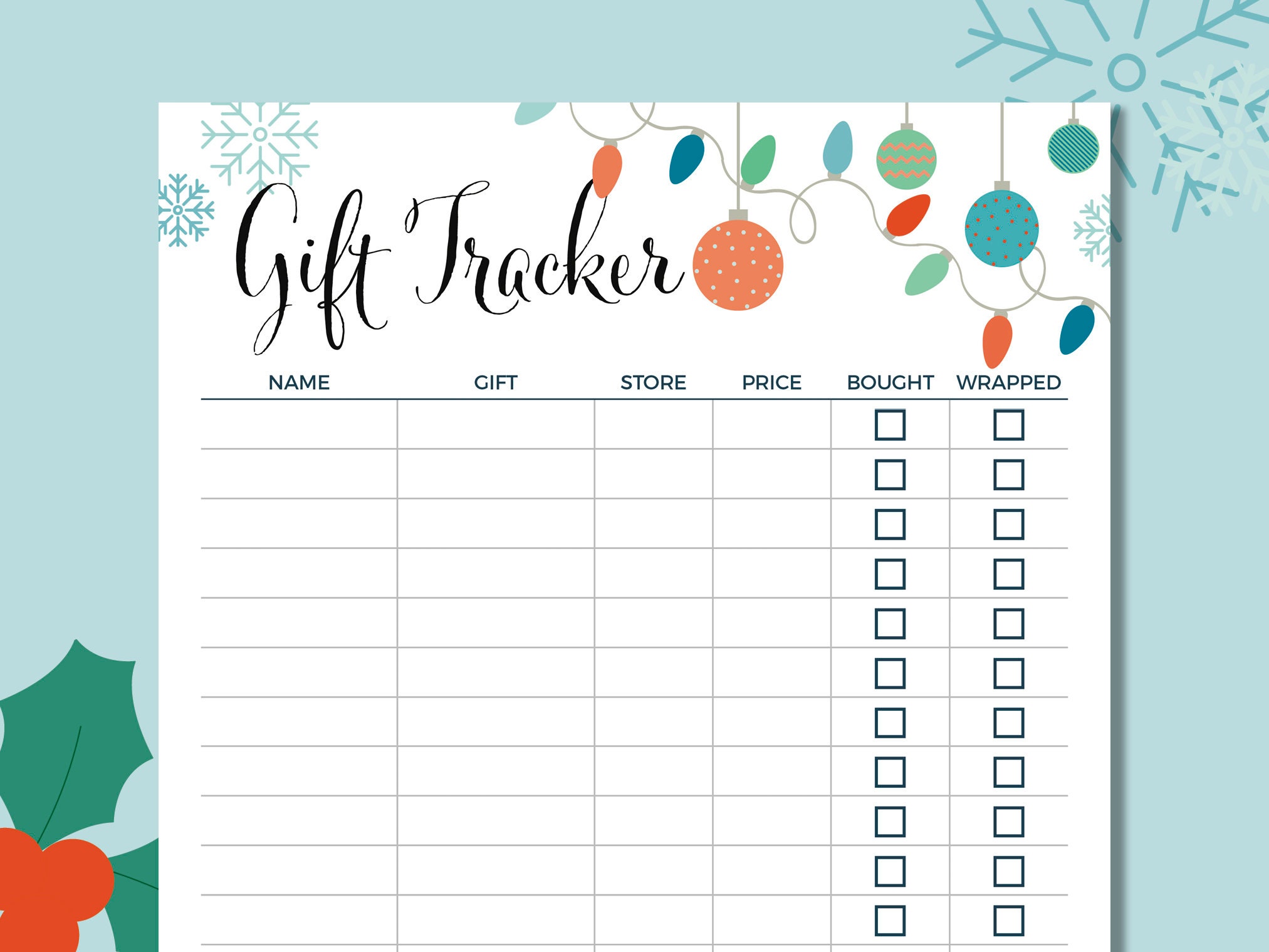 Christmas Gift Tracker Printable - Organize, Track, and Wrap Gifts ...