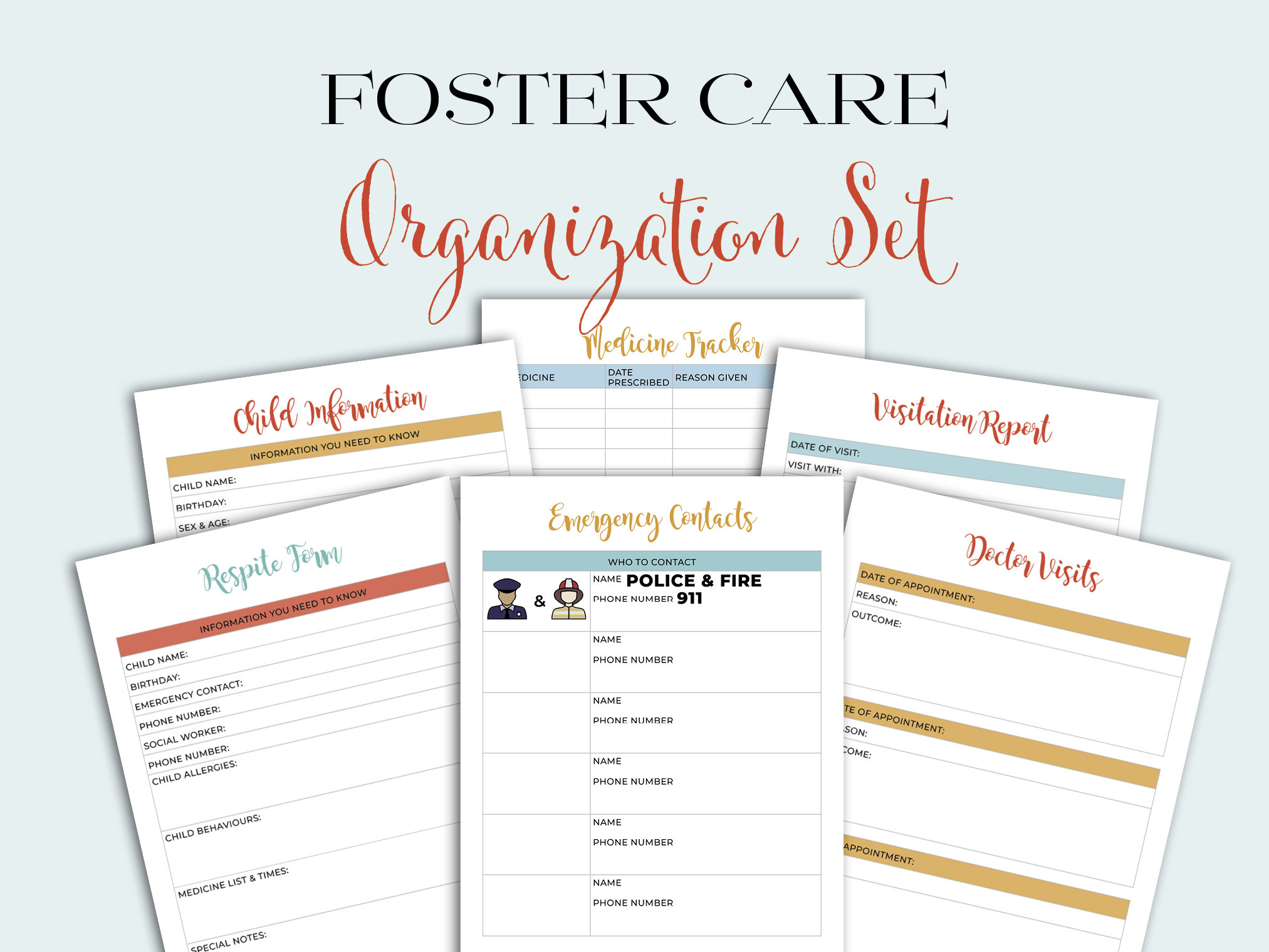 Foster Care Organization Binder: Essential Forms for Loving Homes ...