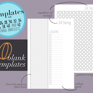 Friendship Bracelet Template Book 2 - Digital Download - More Woven ...