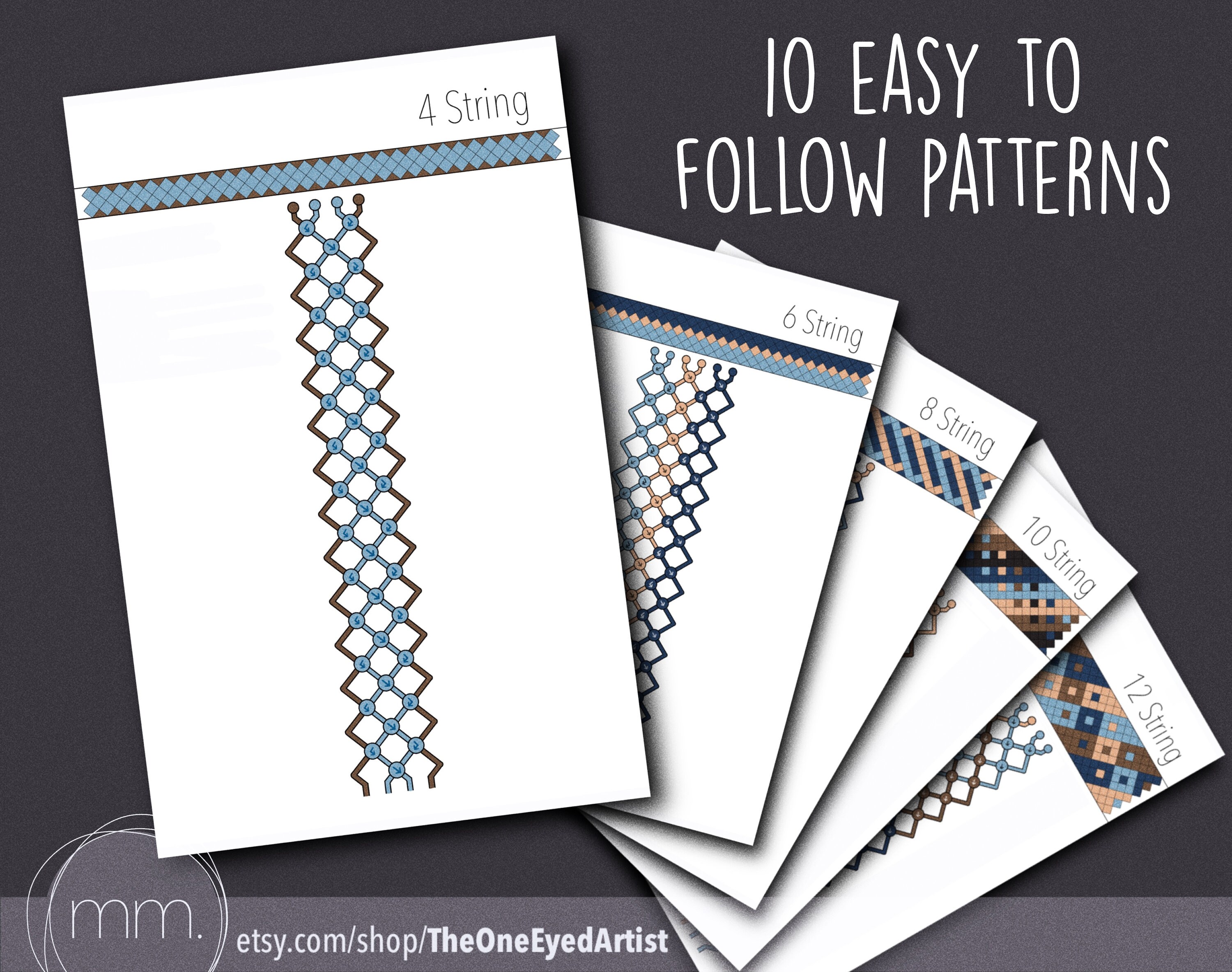 Men’s Set #2 Friendship Bracelet Pattern Book - Friendship Bracelet Kit ...
