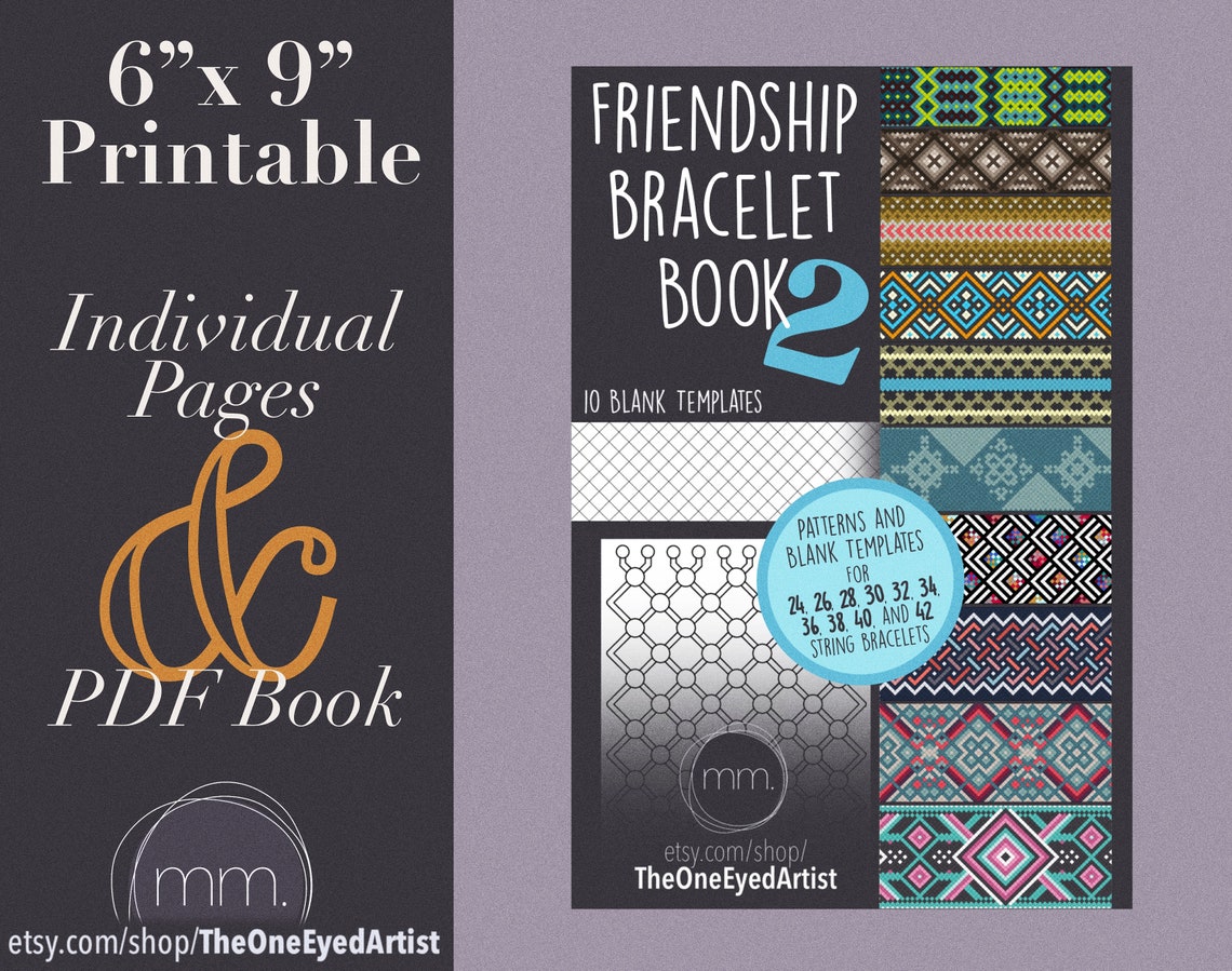 Friendship Bracelet Template Book 2 - Digital Download - More Woven ...