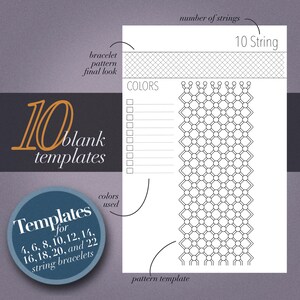 Friendship Bracelet Template Book - Digital Download - Woven Bracelet ...
