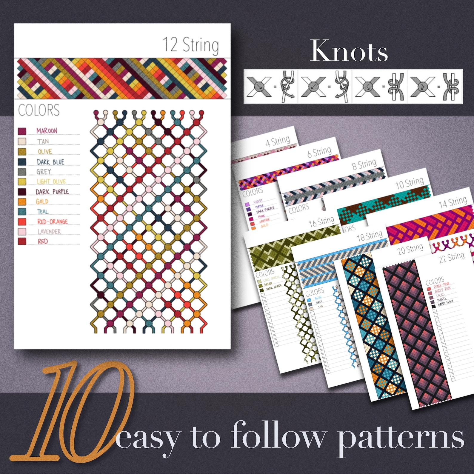 Friendship Bracelet Template Book - Digital Download - Woven Bracelet ...