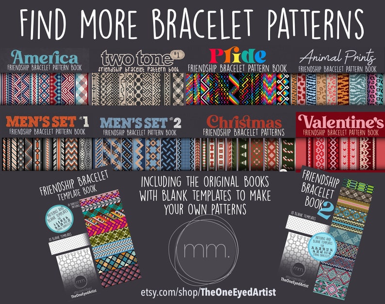 Color Duo #1 Friendship Bracelet Pattern Book - Friendship Bracelet Kit ...