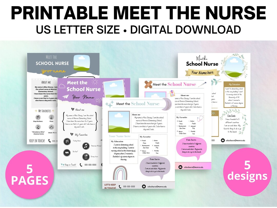 Meet the School Nurse Printable - Etsy Canada