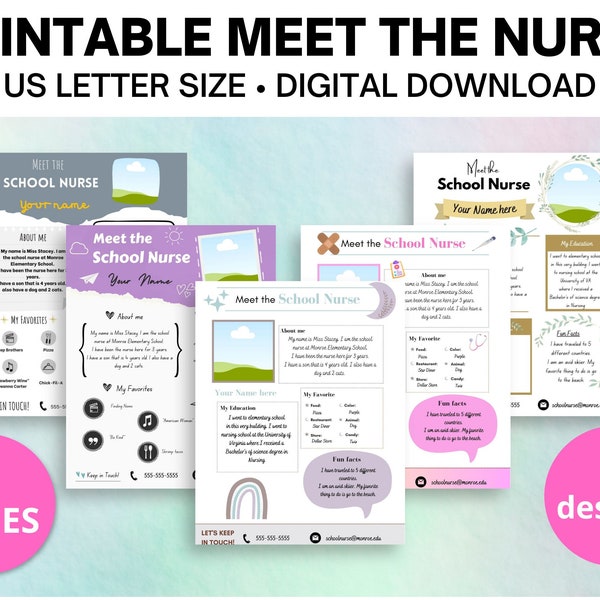 Meet the School Nurse Editable Flyer, Back to School Nurse Newsletter ...