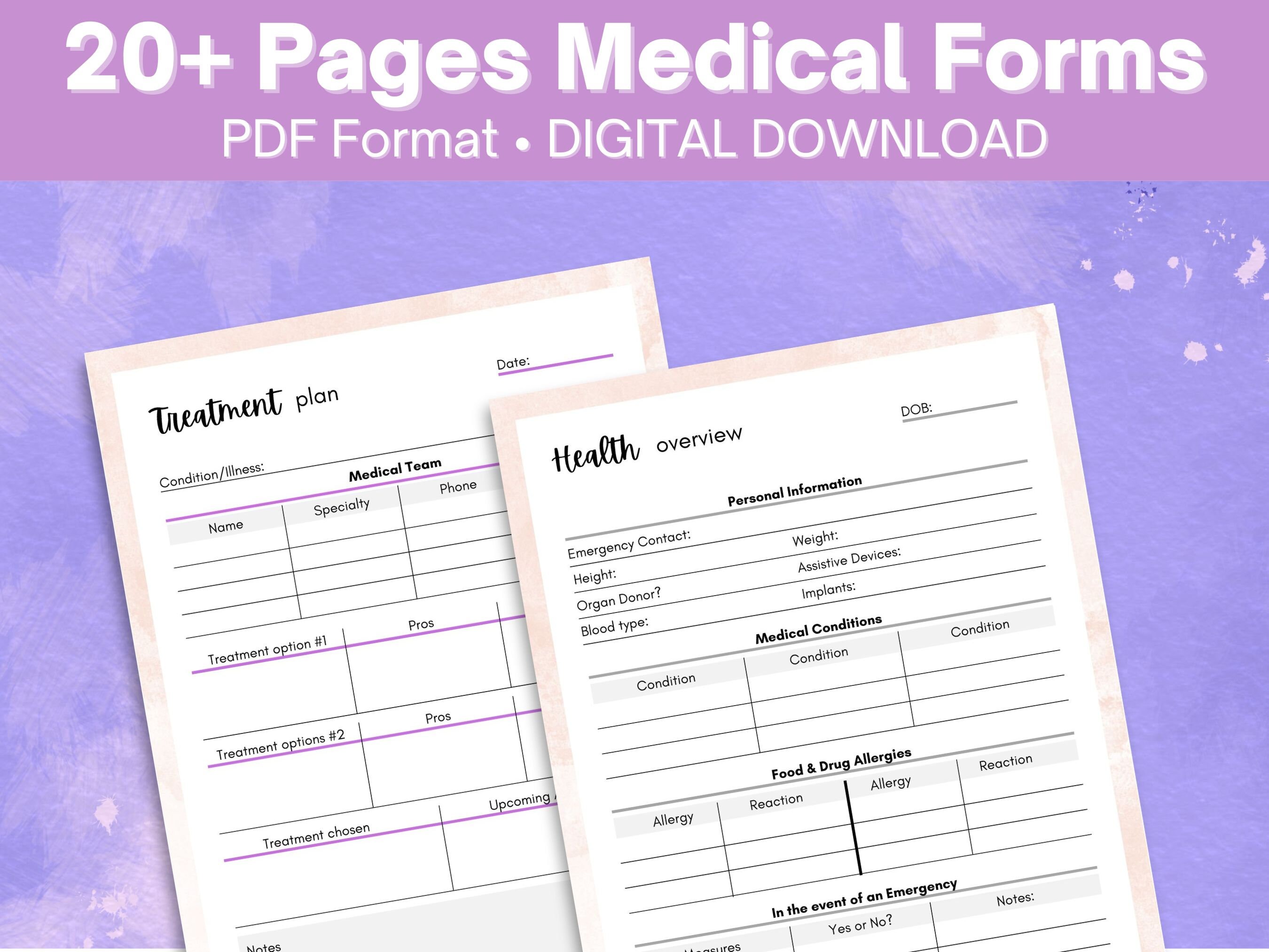 Medical Binder Bundle-health History, Chronic Illness, Appointments ...