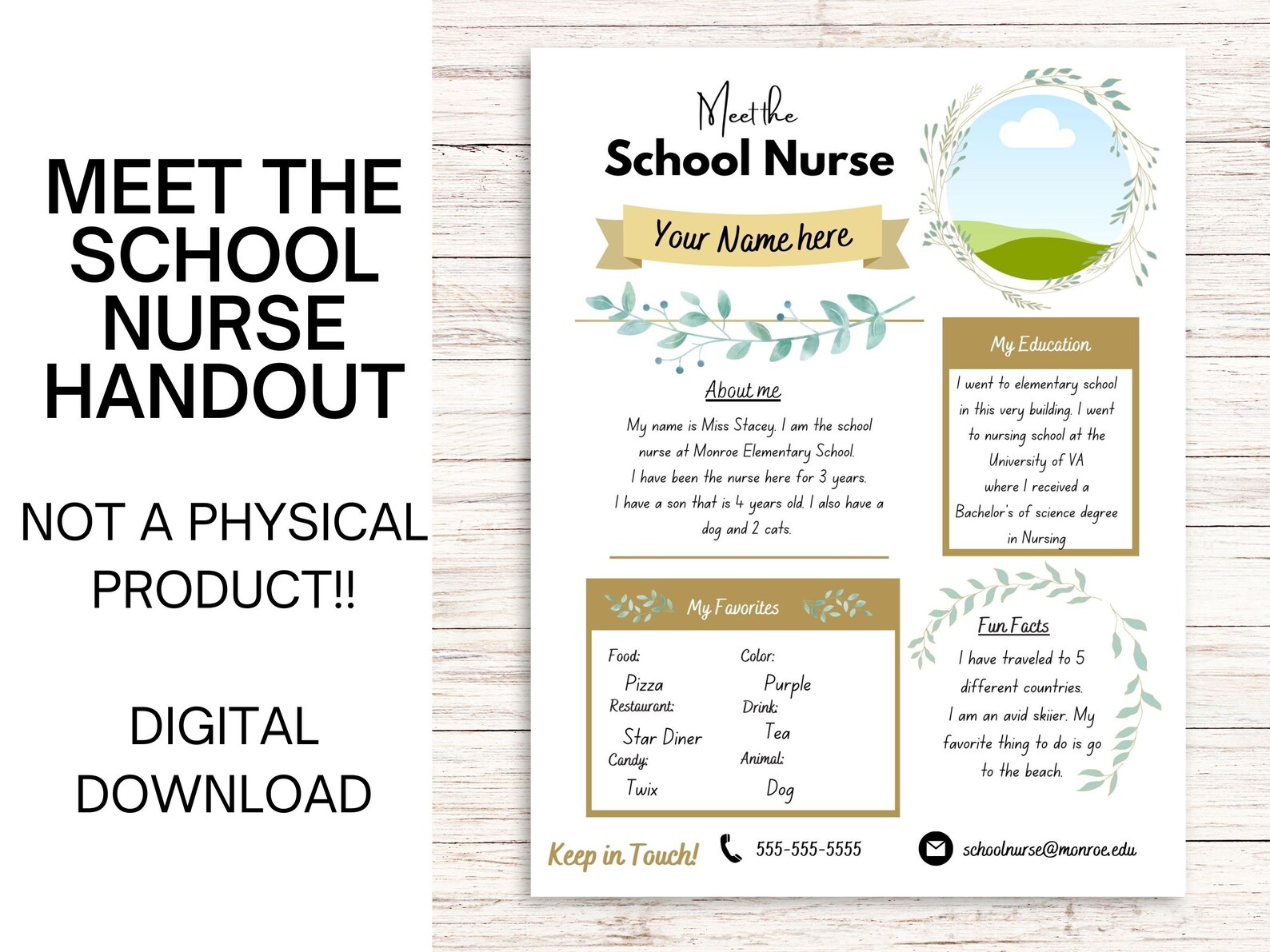 Meet the School Nurse Printable - Etsy