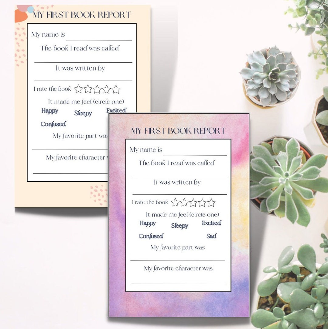 My First Book Report Printables for Prek and Kindergarten (bundle of 5 ...