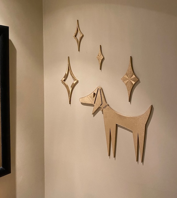 Mid Century Modern Atomic Dog With Set of 4 Eames Style - Etsy