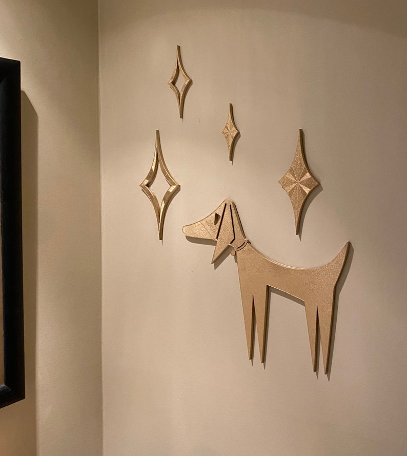 Mid Century Modern Atomic Dog With Set of 4 Eames Style - Etsy