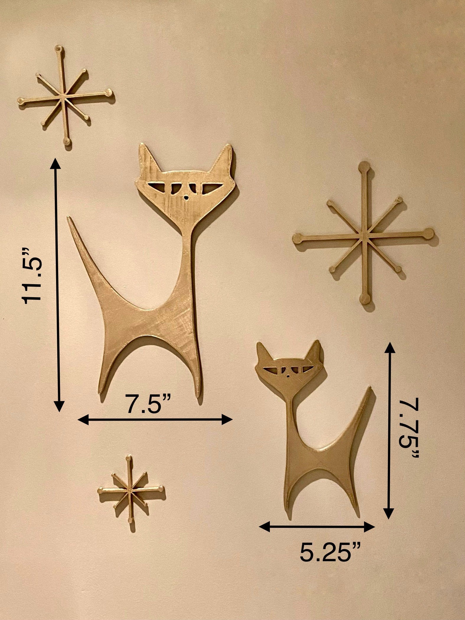 Mid Century Modern Atomic Cats Big Cat Small Cat Family With - Etsy