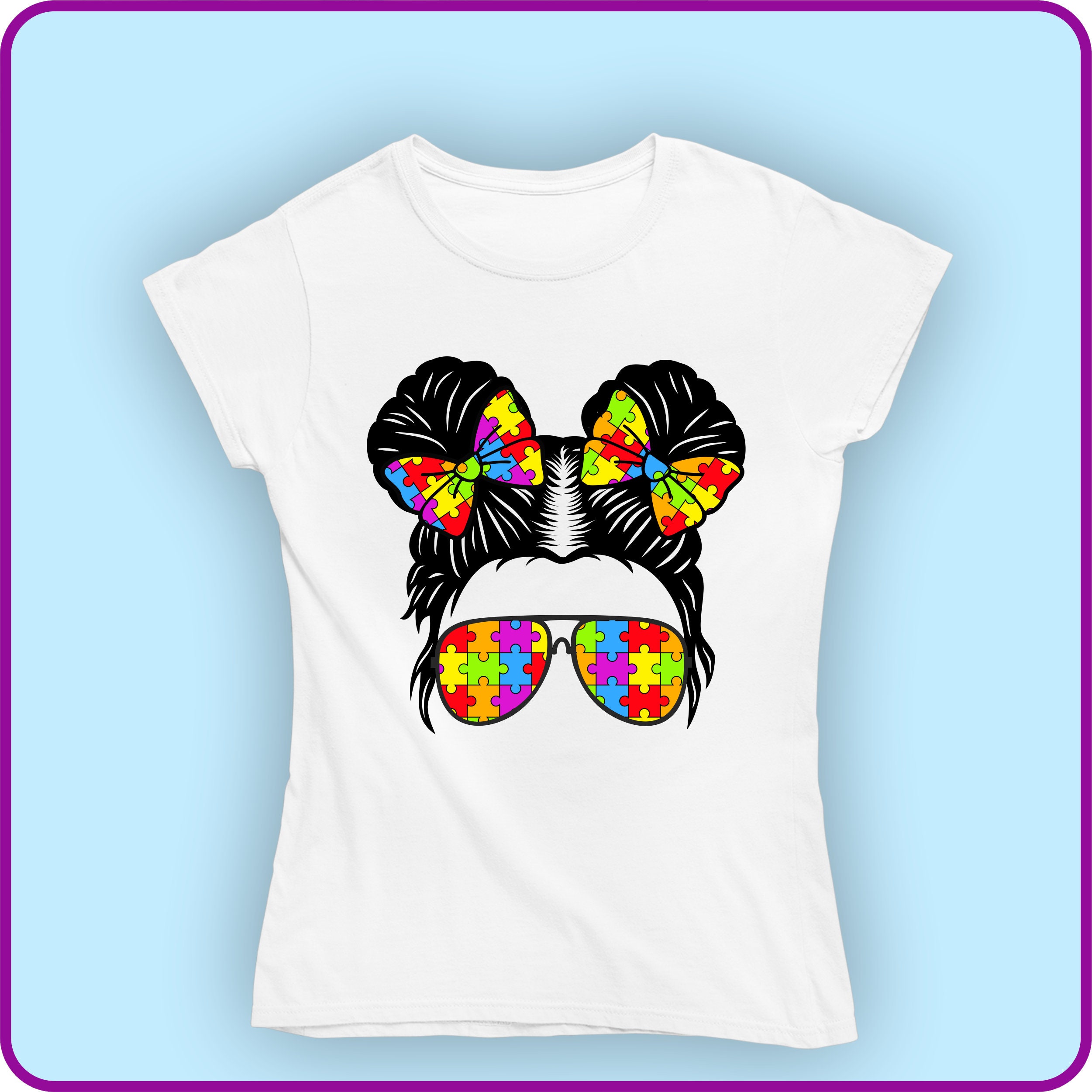 Autism Messy Bun Kids Life Png Autism Sublimation File - Etsy