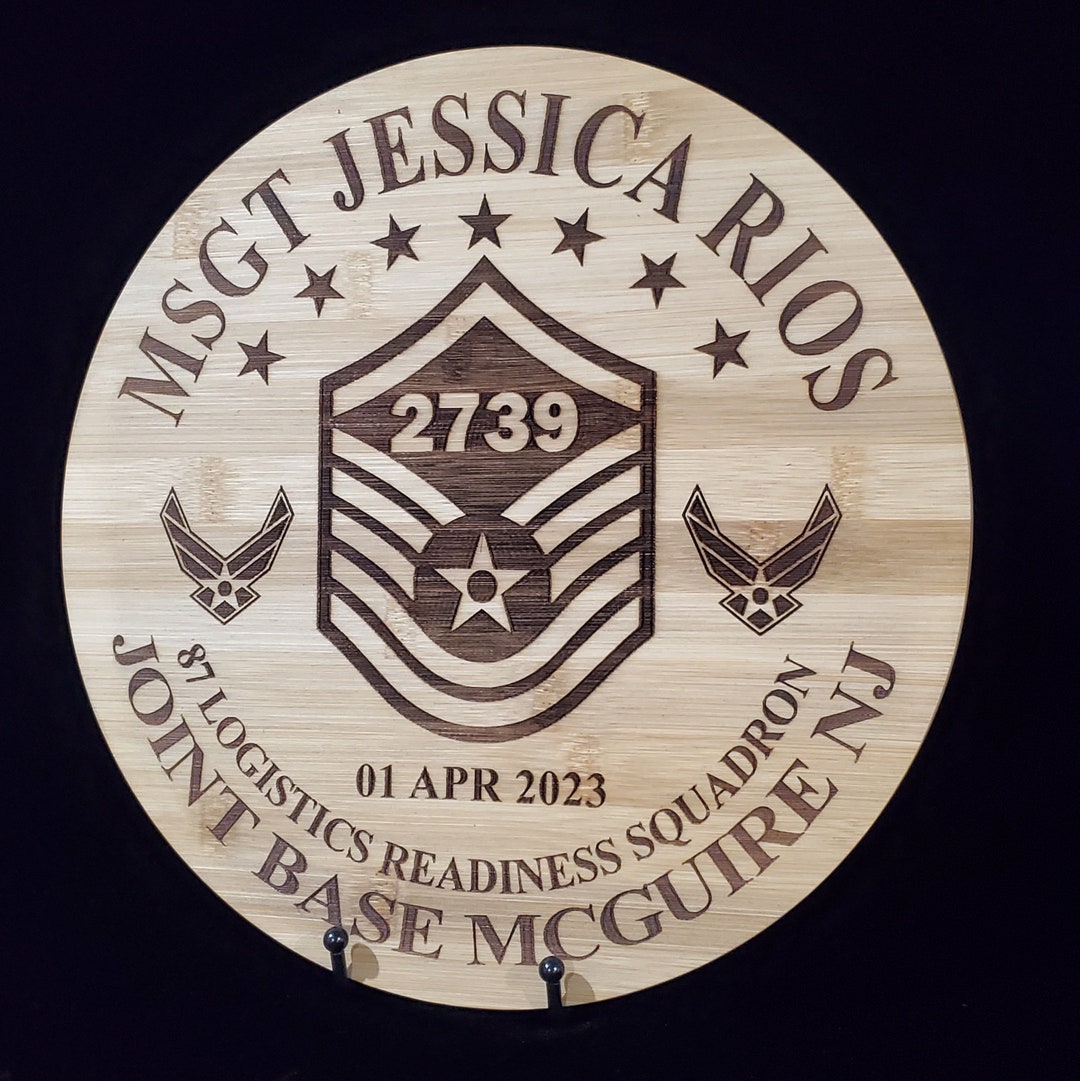 U.S Air Force Msgt Promotion Laser Engraved Display V2 - Etsy