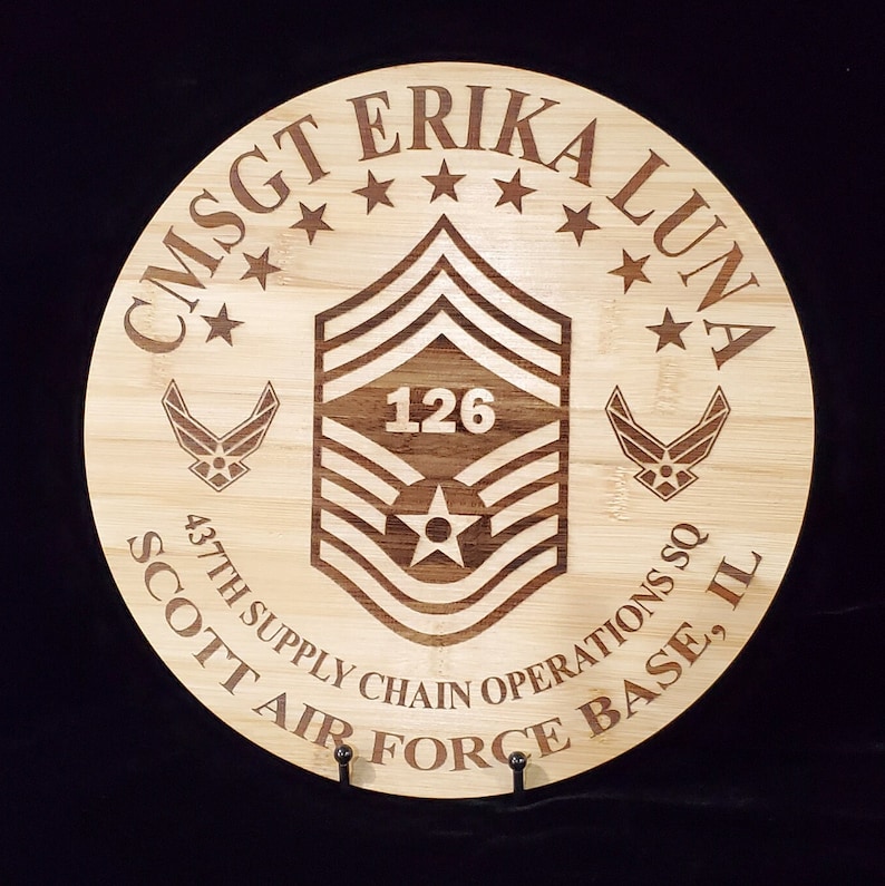 U.S Air Force Cmsgt Promotion Laser Engraved Display - Etsy