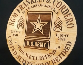 U.S Air Force Retirement Laser Engraved Display - Etsy