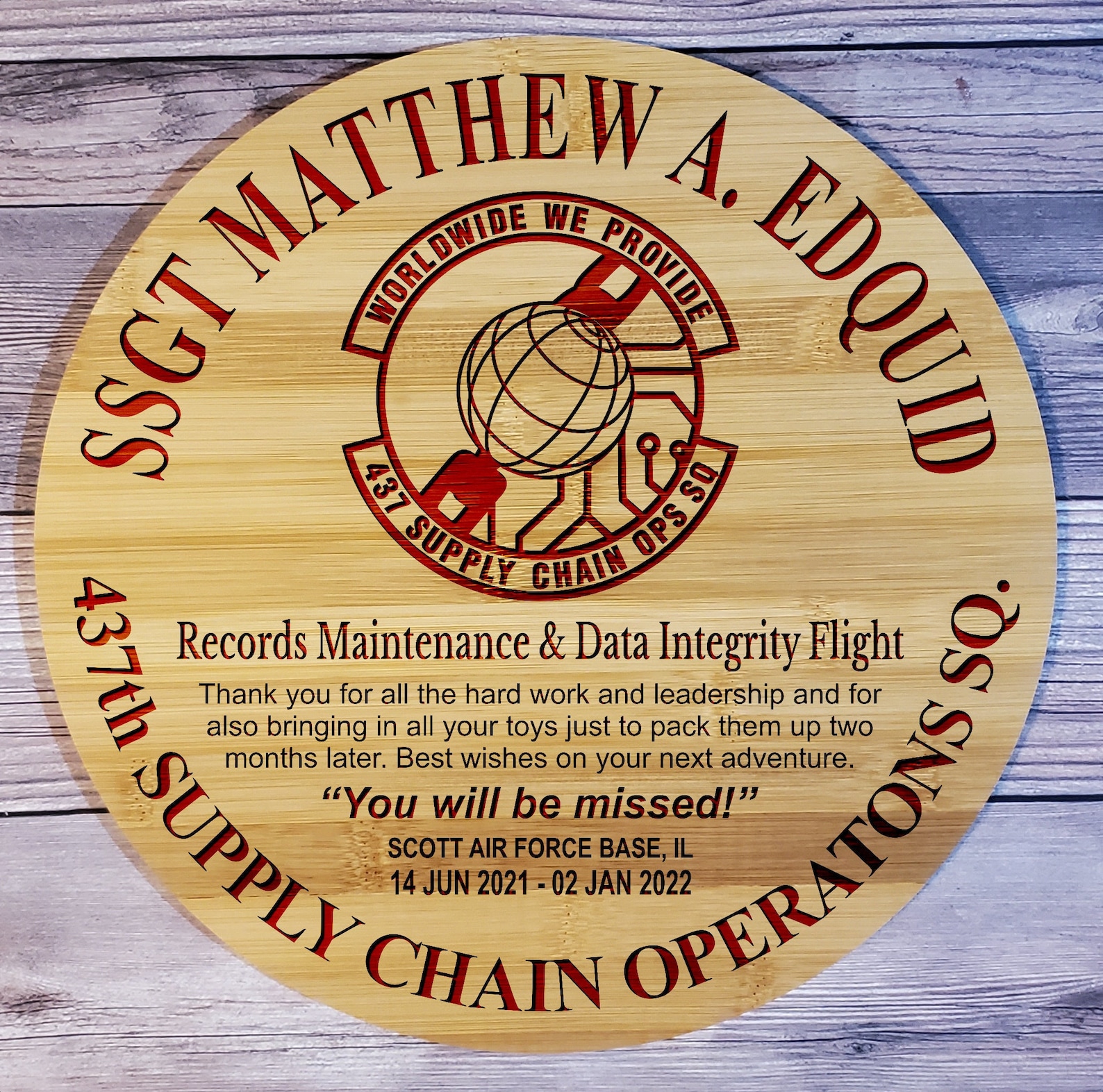 Personalized Military Going Away/presentation Plaque - Etsy