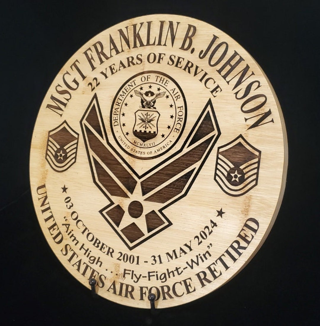 U.S Air Force Retirement Laser Engraved Display Ver. 2.0 - Etsy