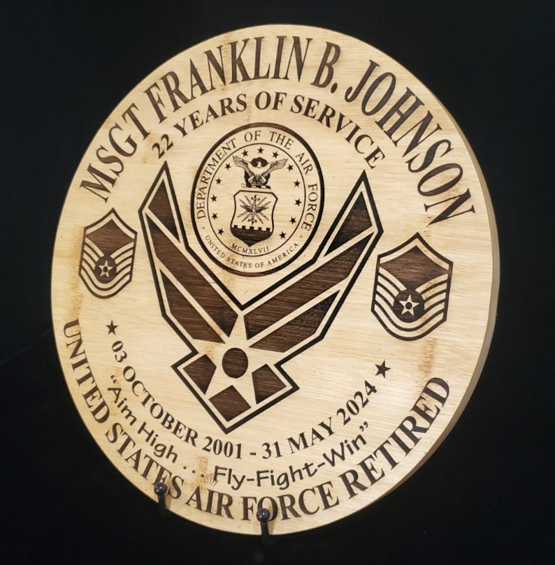 U.S Air Force Retirement Laser Engraved Display Ver. 2.0 - Etsy