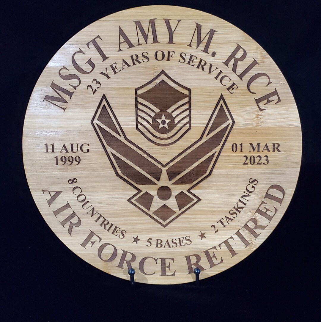 U.S Air Force Retirement Laser Engraved Display - Etsy