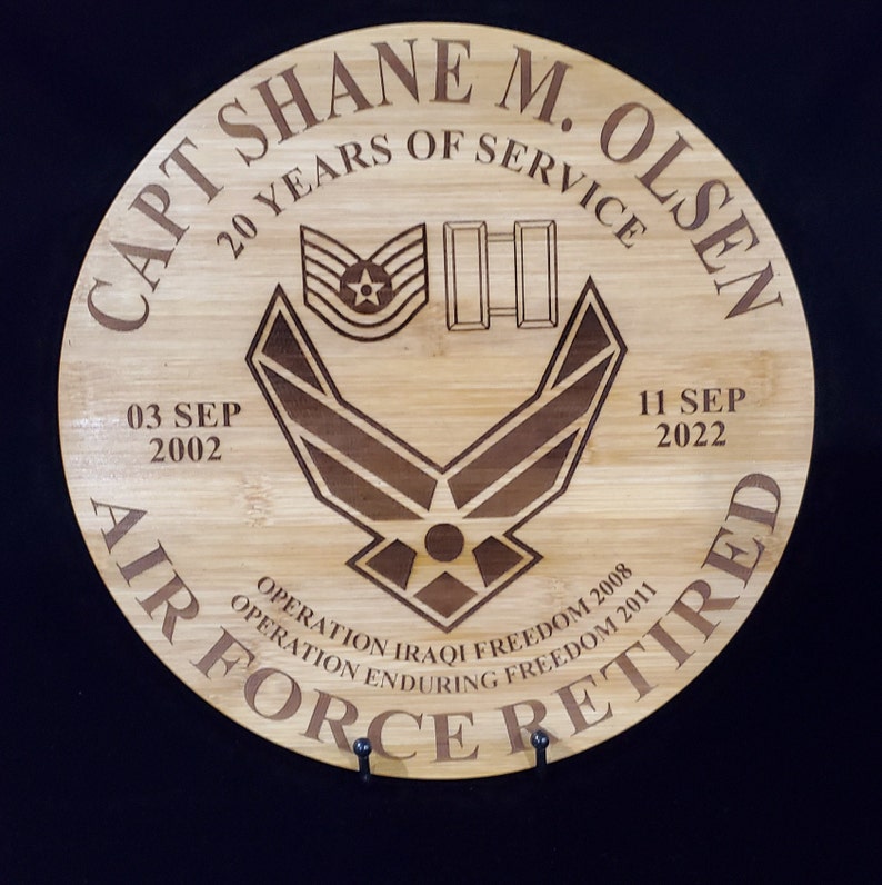 U.S Air Force Retirement Laser Engraved Display - Etsy