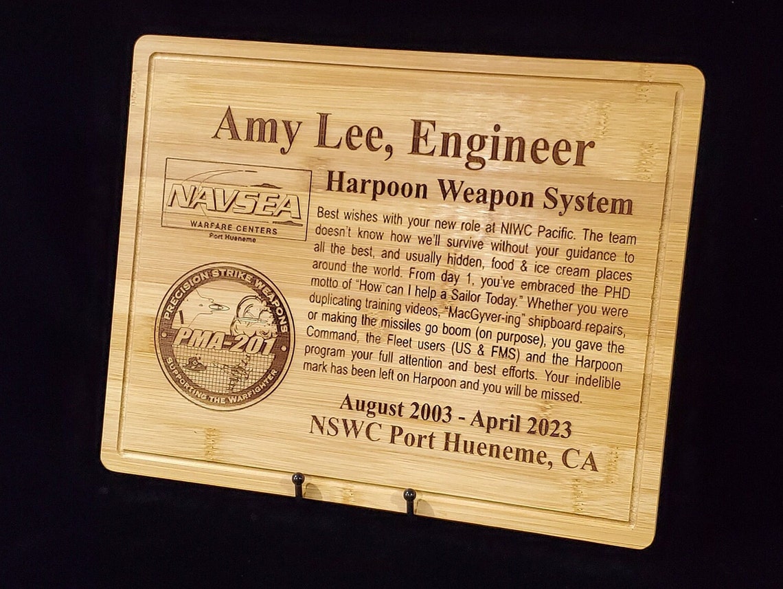 11 X 14 Personalized Military Going Away Bamboo Plaque With - Etsy