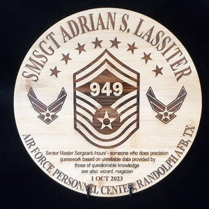 U.S Air Force Smsgt Promotion Laser Engraved Display - Etsy