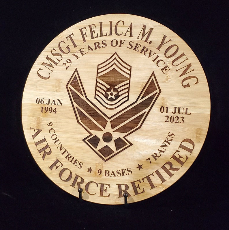 U.S Air Force Retirement Laser Engraved Display - Etsy