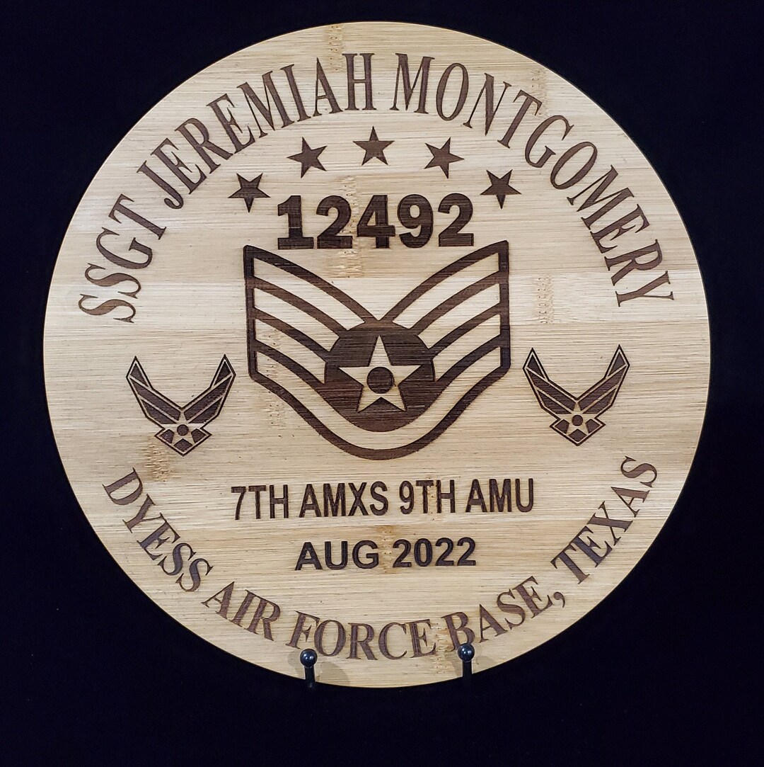 U.S Air Force Ssgt Promotion Laser Engraved Display - Etsy