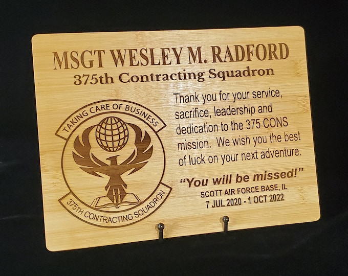 Personalized 9x12 Military Going Away/presentation Plaque - Etsy
