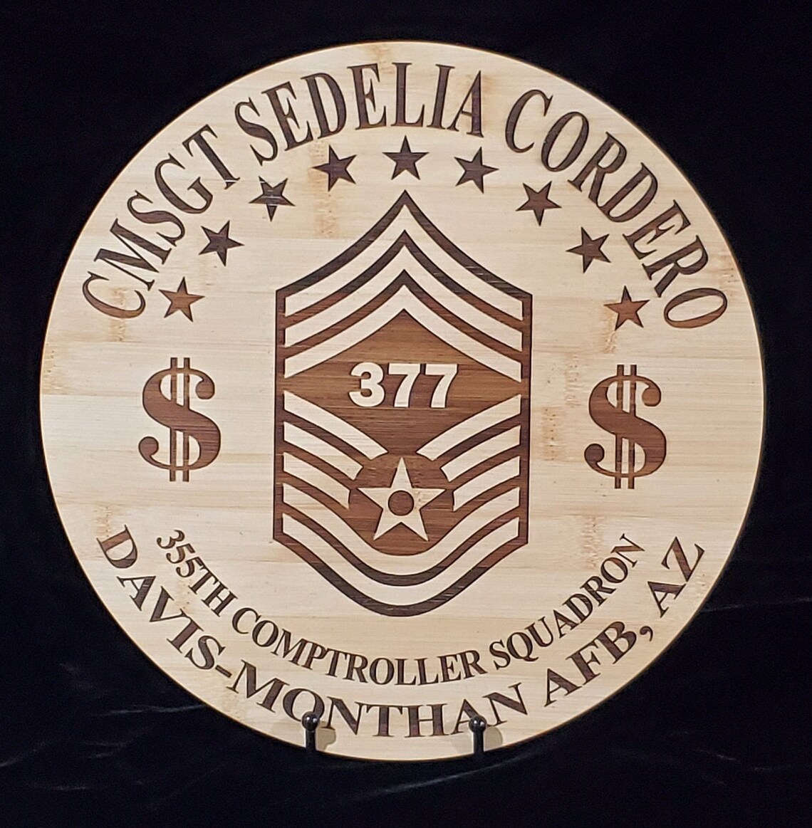U.S Air Force Cmsgt Promotion Laser Engraved Display - Etsy