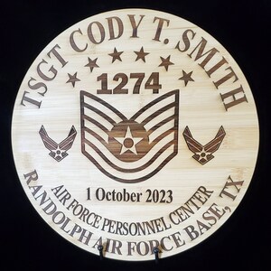U.S Air Force Tsgt Promotion Laser Engraved Display - Etsy