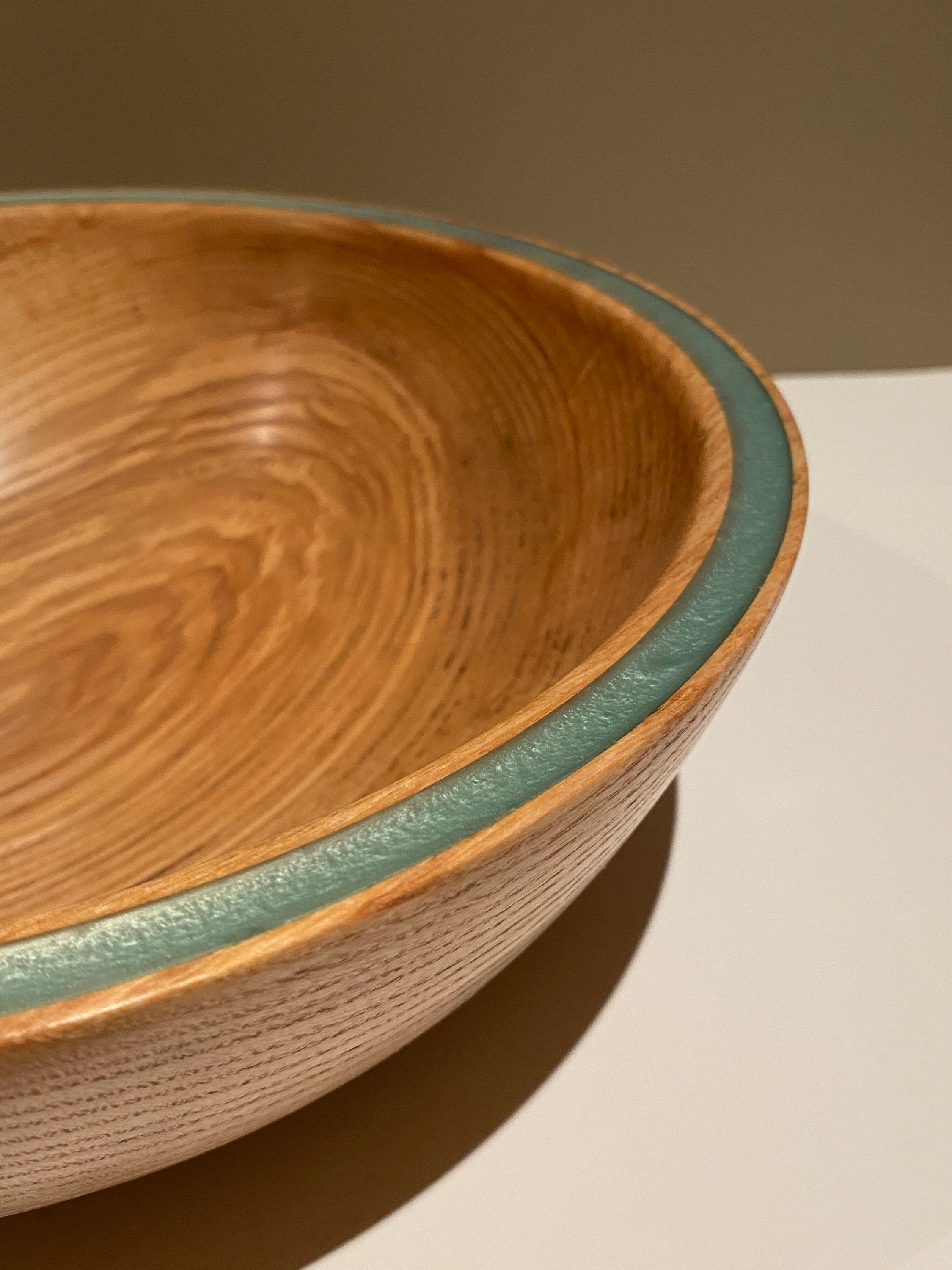 Large Ash Bowl With Sage Green Epoxy Rim - Etsy