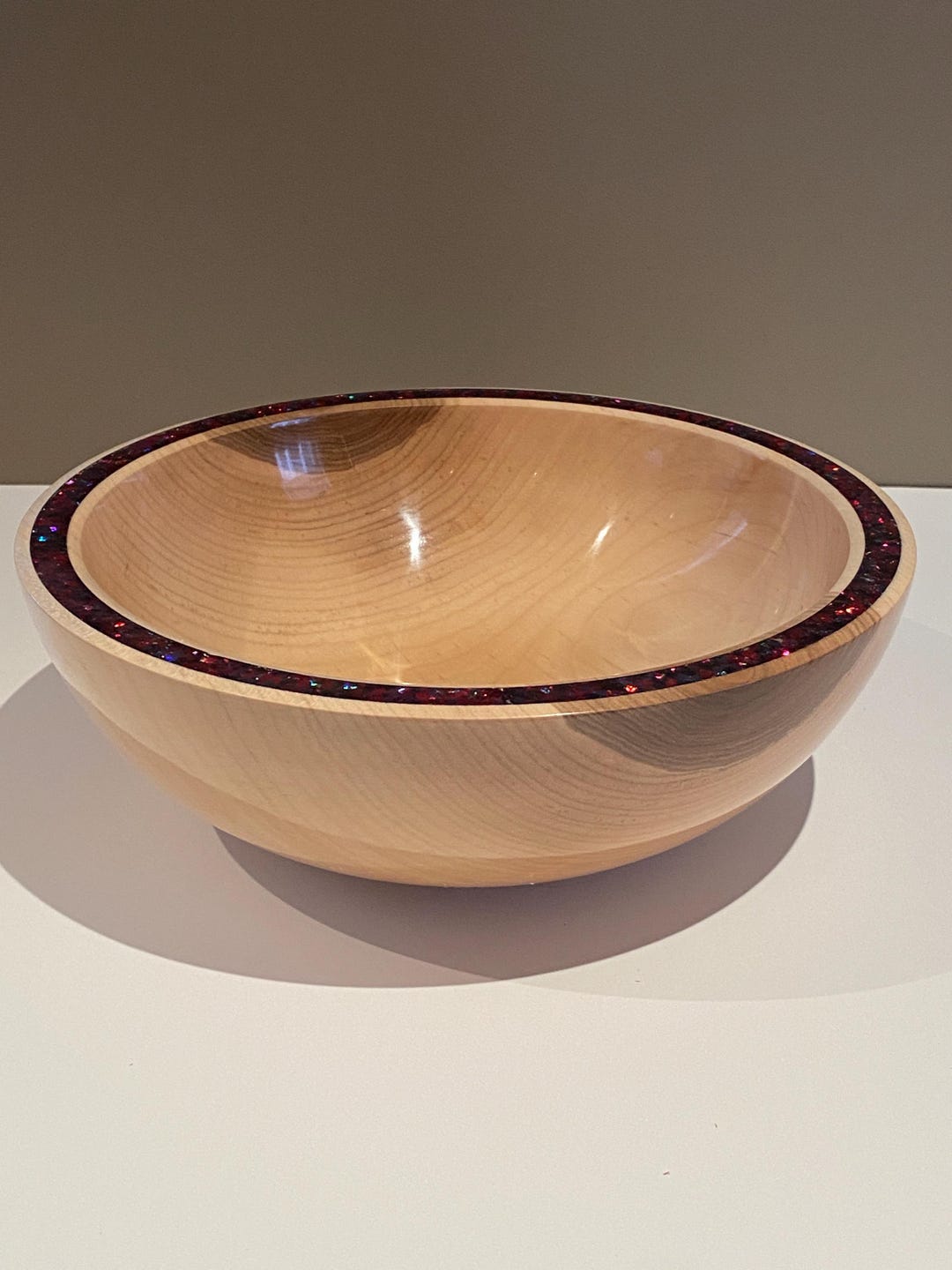 Stunning Maple Bowl With Red Epoxy Rim. - Etsy