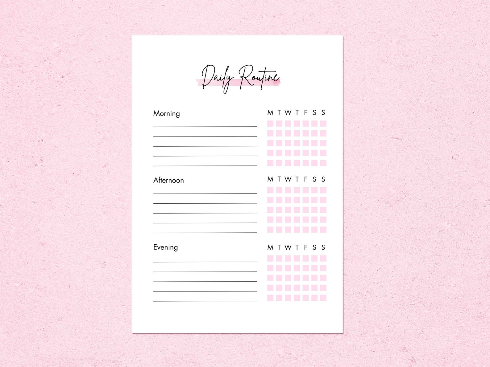 Cute Daily Routine Printable Daily Habit Tracker Morning, Afternoon and ...
