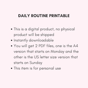 Cute Daily Routine Printable Daily Habit Tracker Morning, Afternoon and ...
