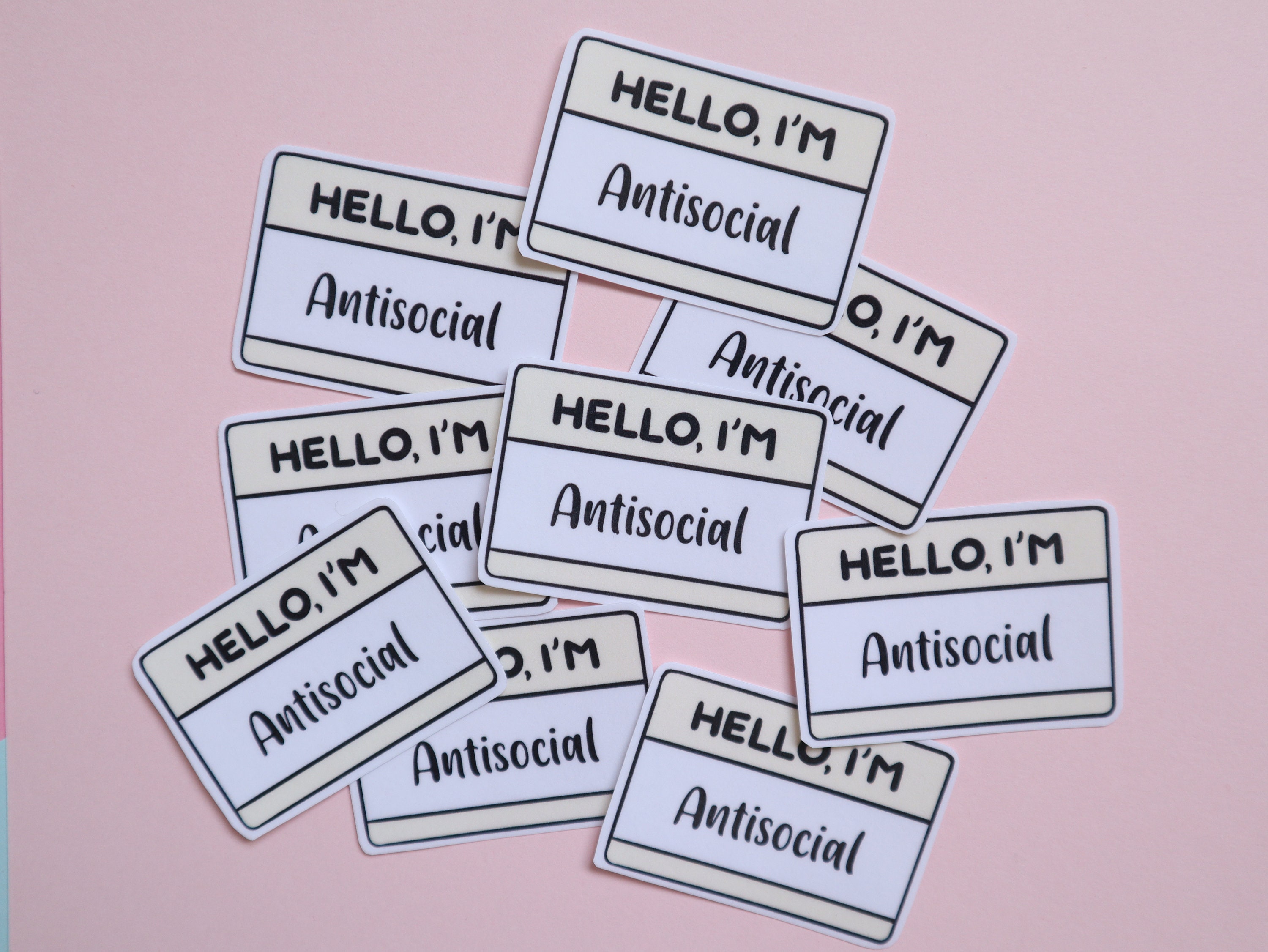Hello I'm Name Tag Sticker Mood Name Tags Anxious - Etsy