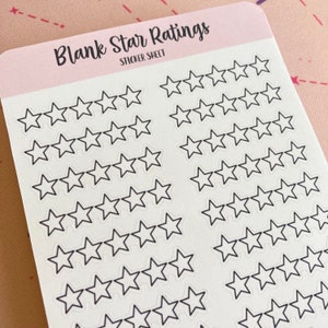 Blank Star Ratings Sticker Sheet | Bookworm, Reading, Review, Bujo ...