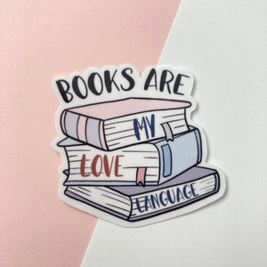 Books Are My Love Language Vinyl Sticker | Bookworm Waterproof ...