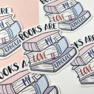 Books Are My Love Language Vinyl Sticker | Bookworm Waterproof ...