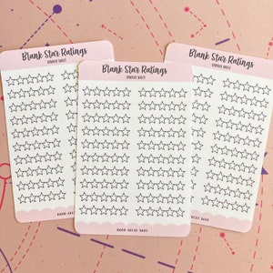 Blank Star Ratings Sticker Sheet | Bookworm, Reading, Review, Bujo ...